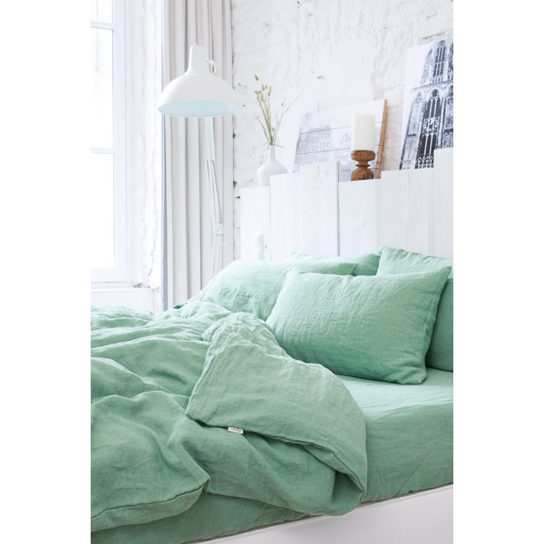 MagicLinen Linen Solid Colour Fitted Sheet - Wayfair Canada